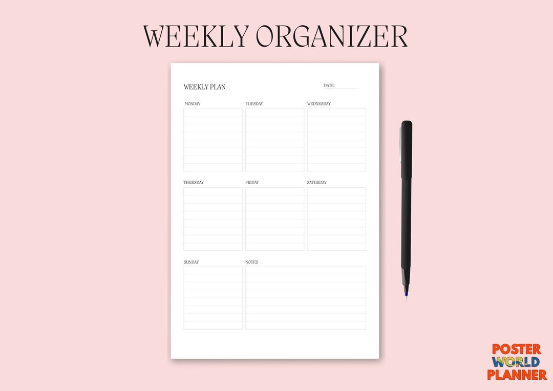 Weekly Organizer, Weekly Schedule, Weekly Planner Printable to Do List ...