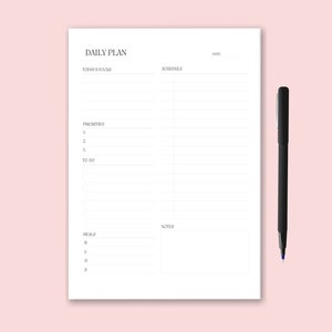 Fillable Daily Planner Printable, Detailed Productivity Planner, Daily ...