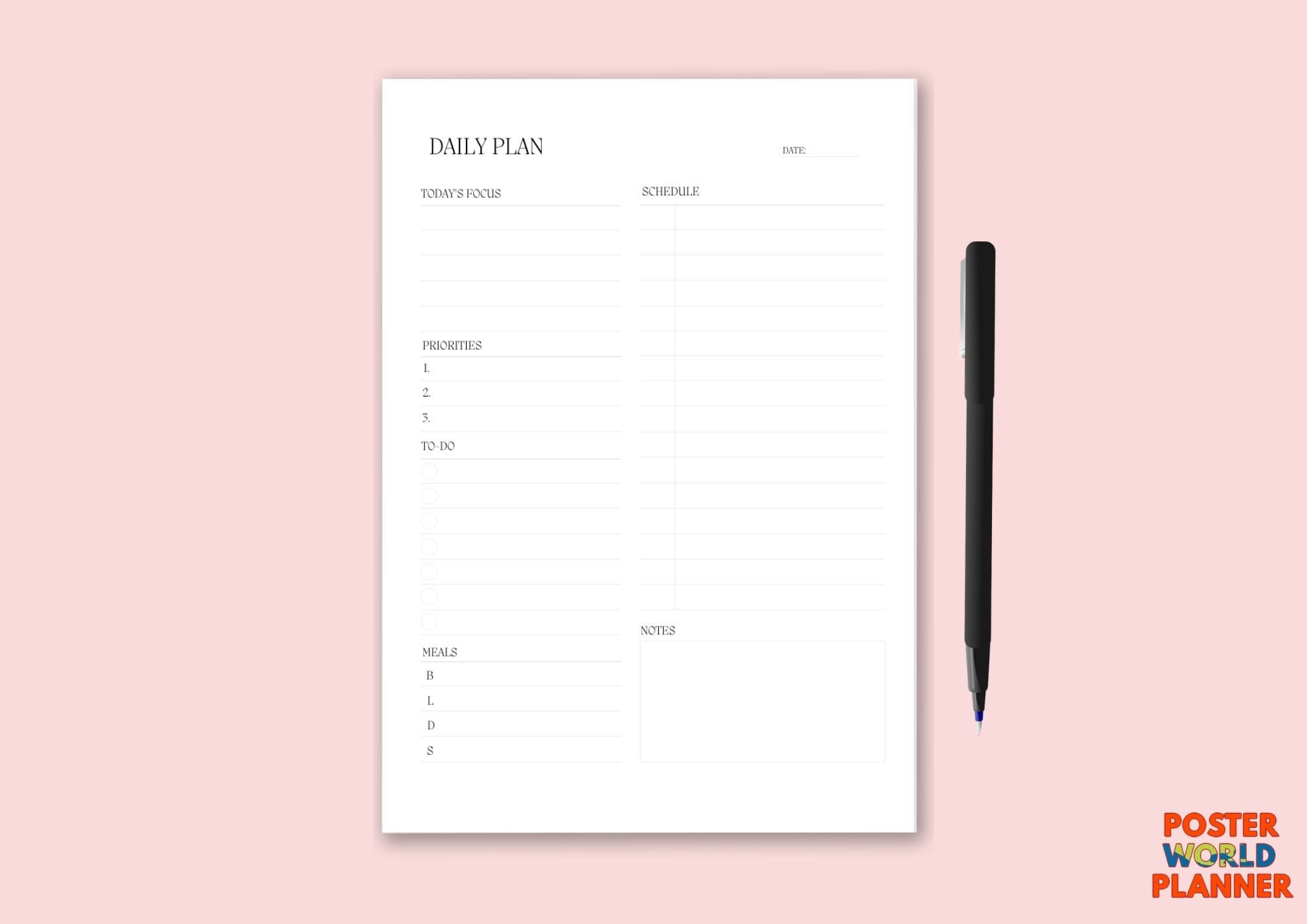 Fillable Daily Planner Printable Detailed Productivity - Etsy