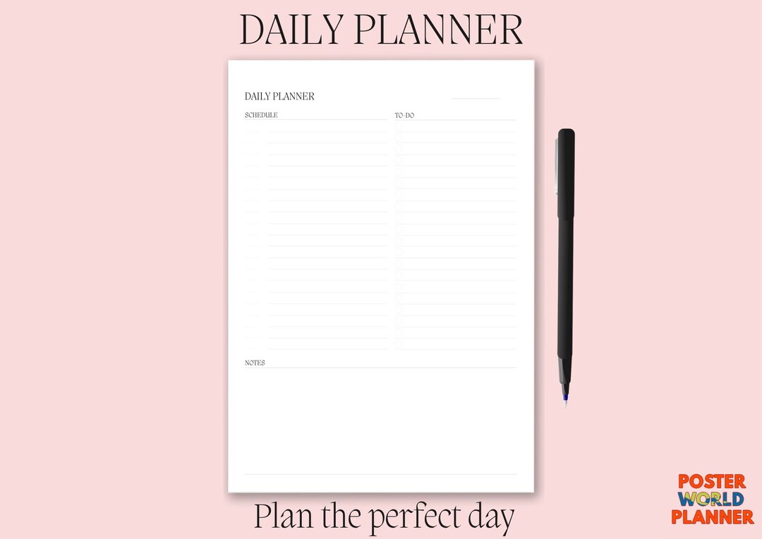 Minimalist Daily Planner Printable, Daily to Do List for Work/home ...