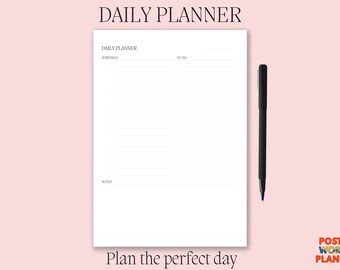 Minimalist Daily Planner Printable, Daily to Do List for Work/home ...