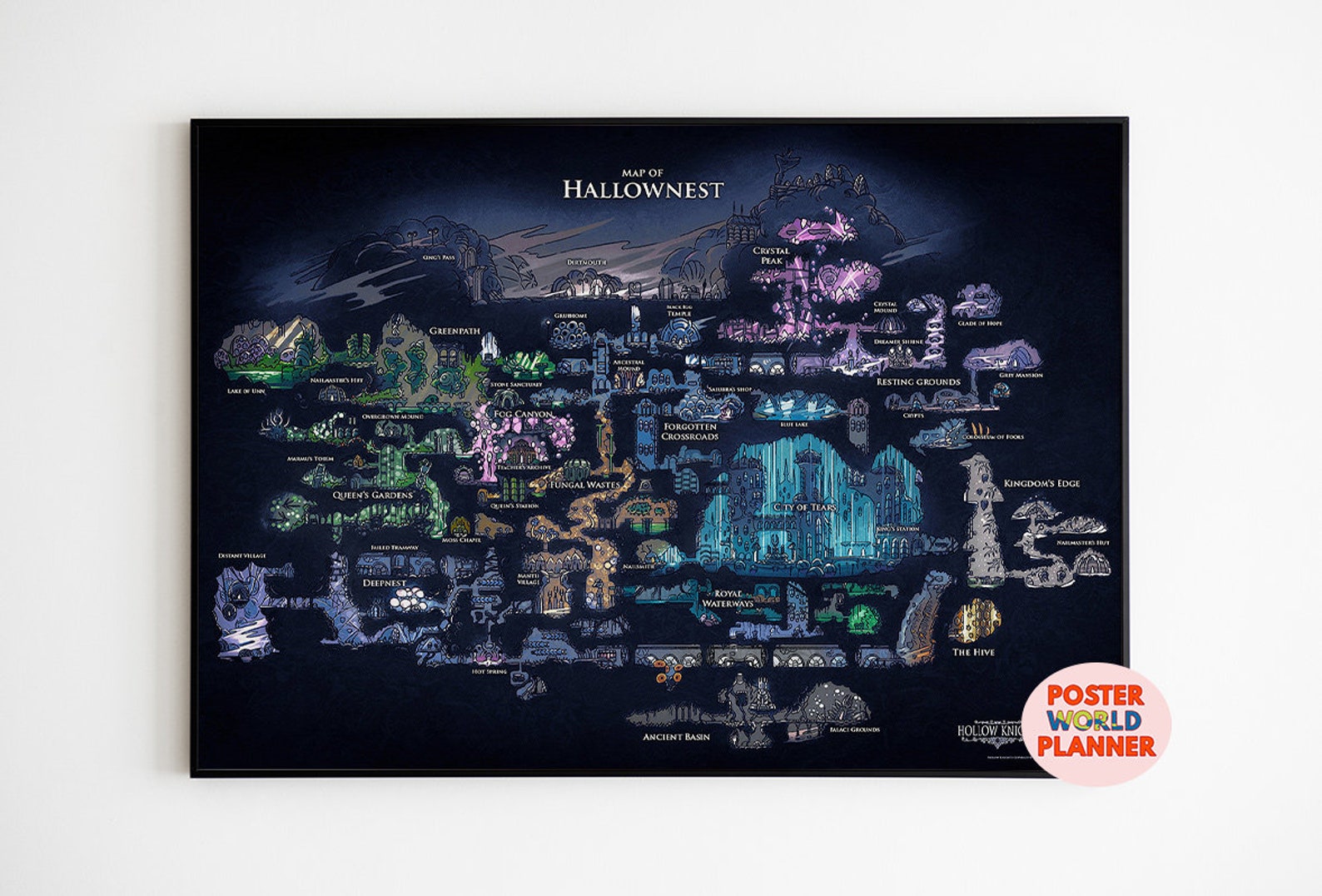 Hollow Knight, Hollow Knight Poster, Hollow Knight Map Poster ...