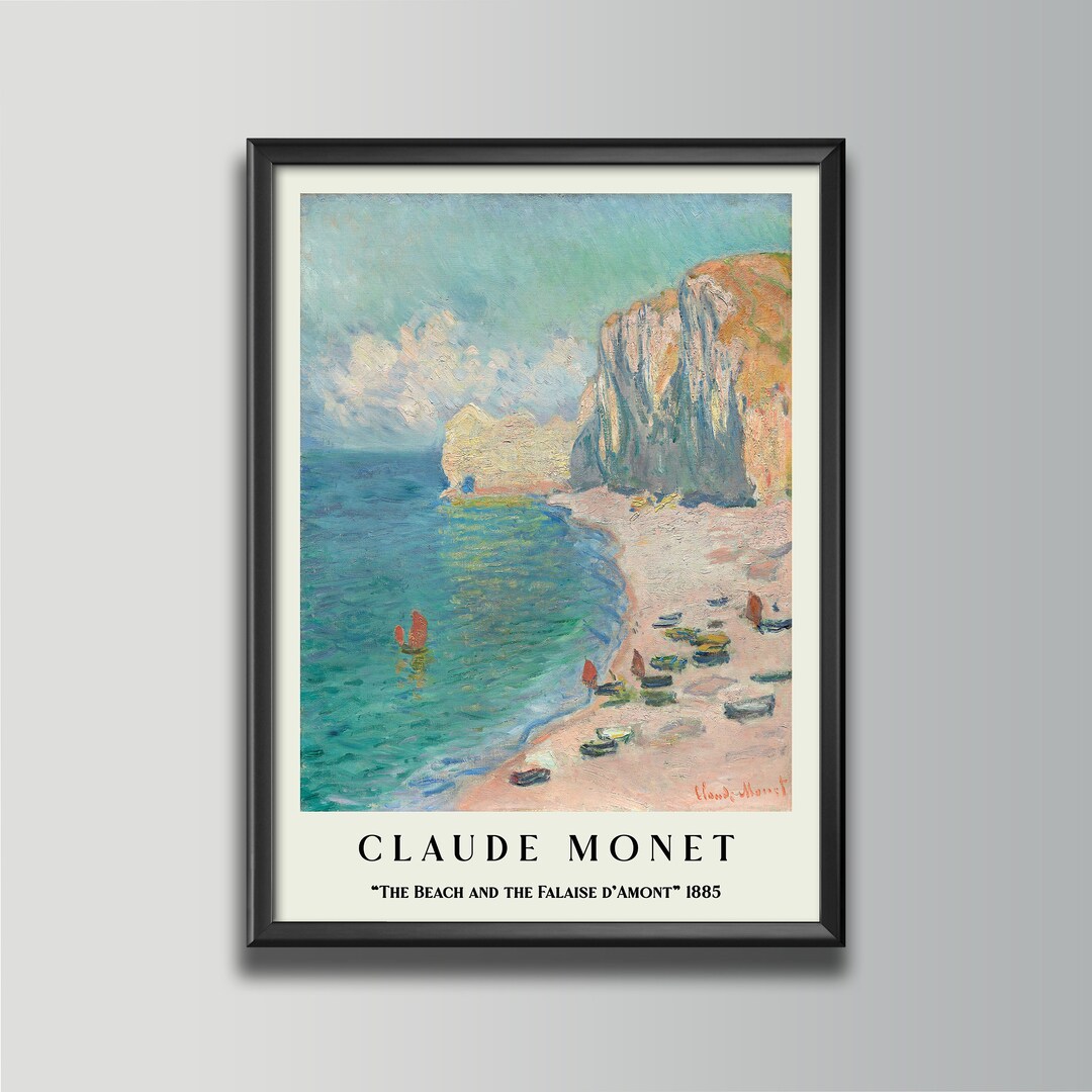 Monet Beach Poster, Claude Monet Wall Art, Seaside Impressionist Print ...