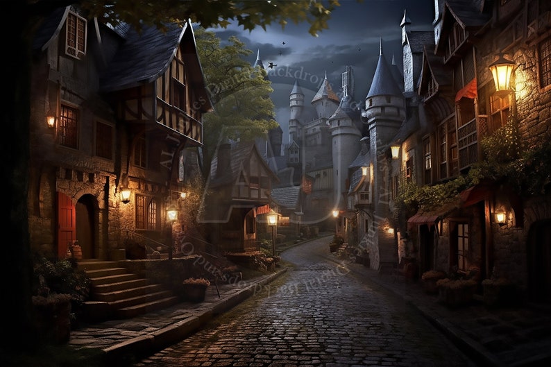 Medieval Fantasy City Digital Backdrop for Children's - Etsy