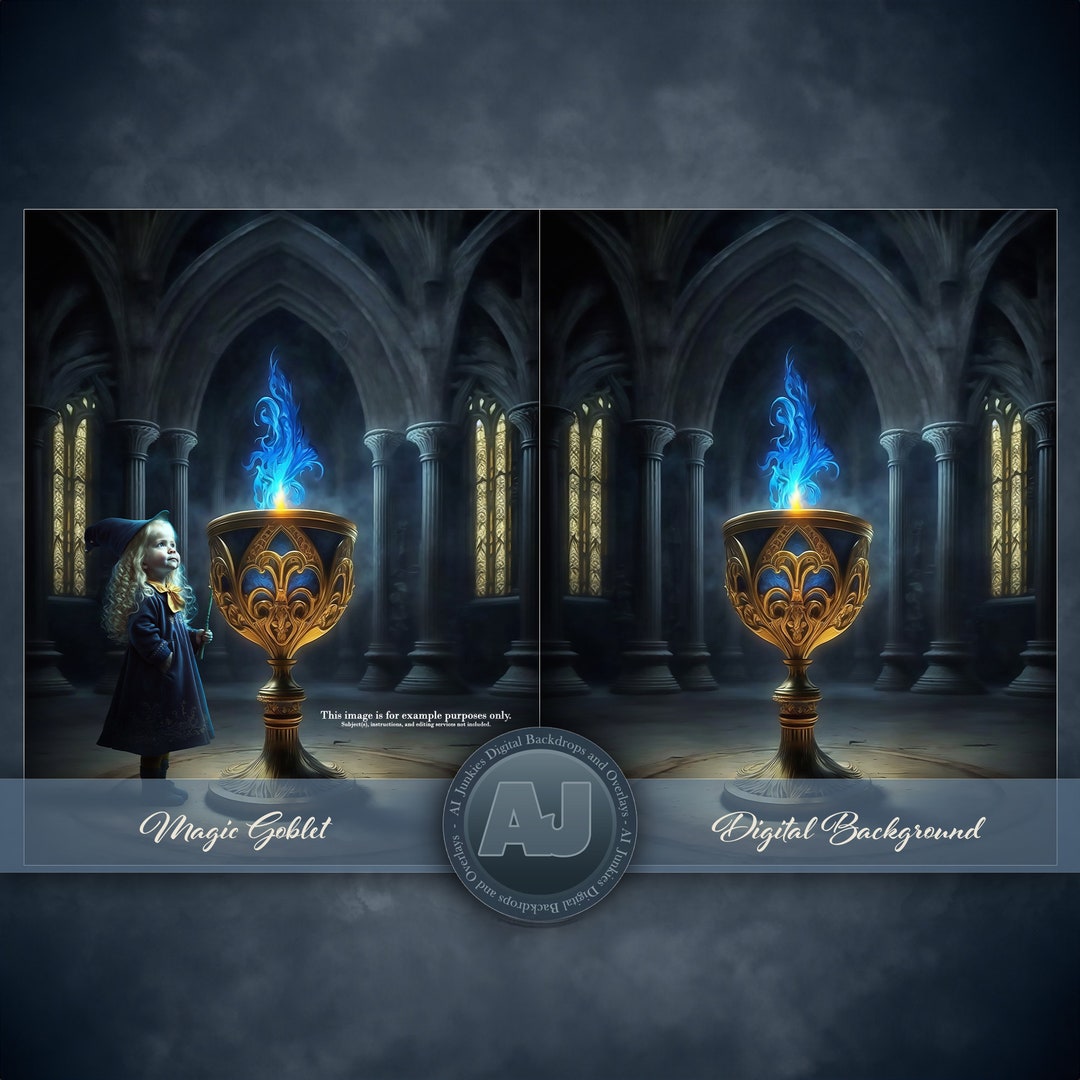 Wizard Magic Goblet Digital Background, Wizard School of Magic ...