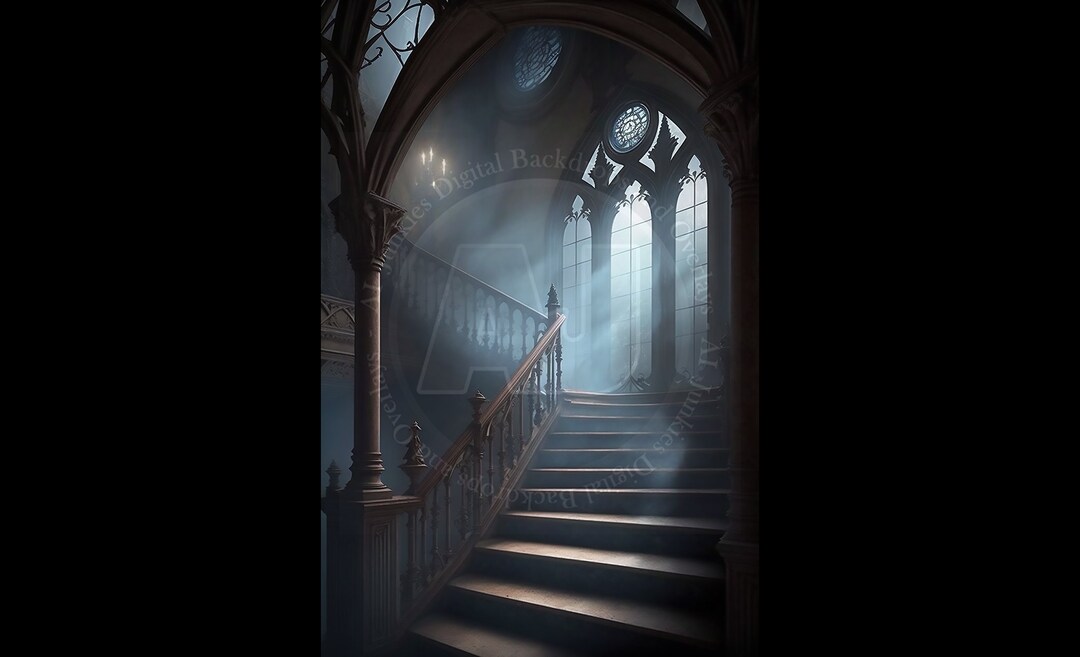 Wizard Magic School Staircase Digital Background, School of Wizards ...