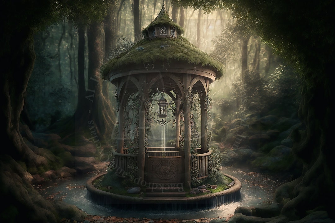 Fairy Tale Fantasy Wishing Well Digital Background for Composites ...