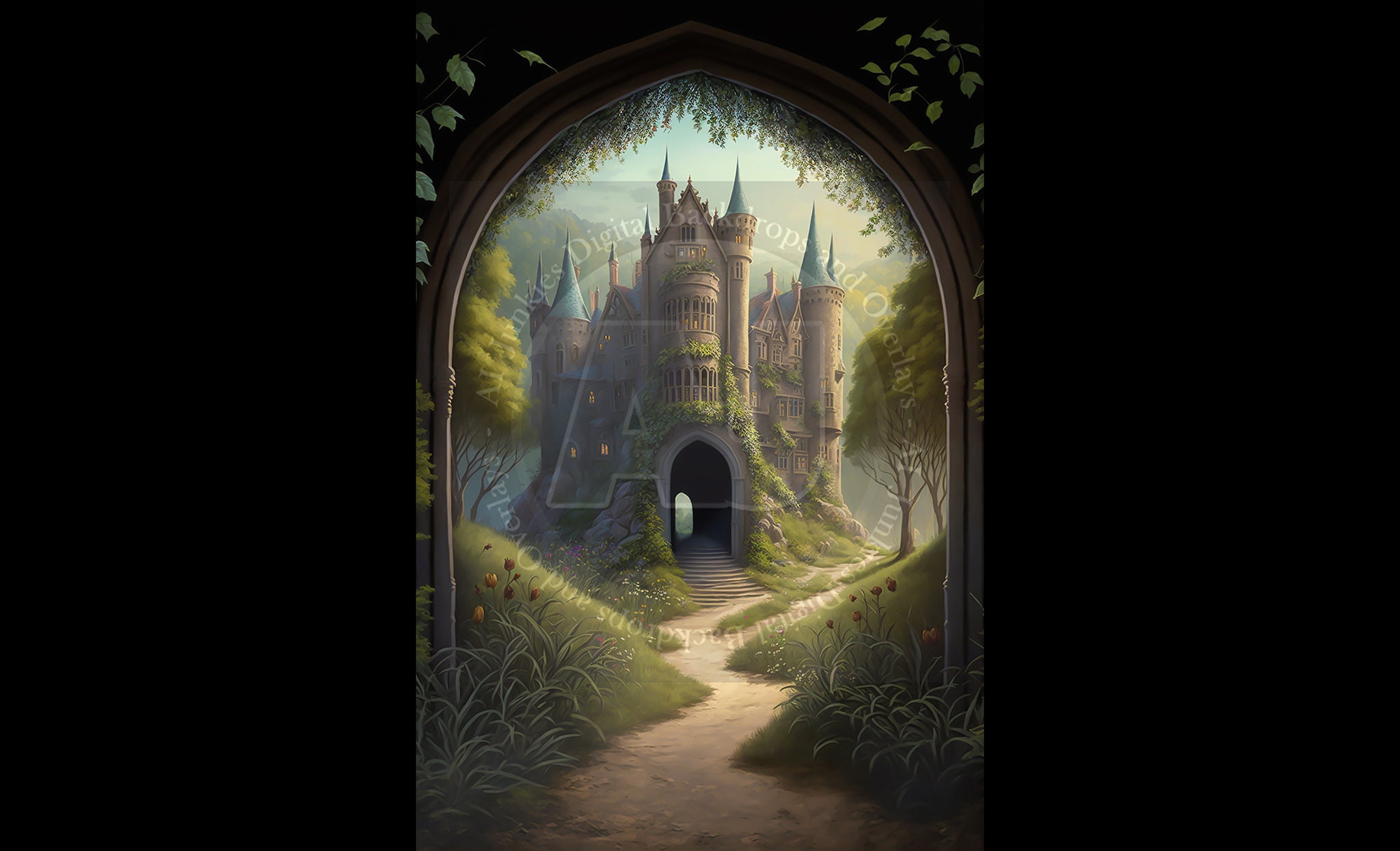 Castle Garden Fantasy Digital Background for Composites Fine - Etsy