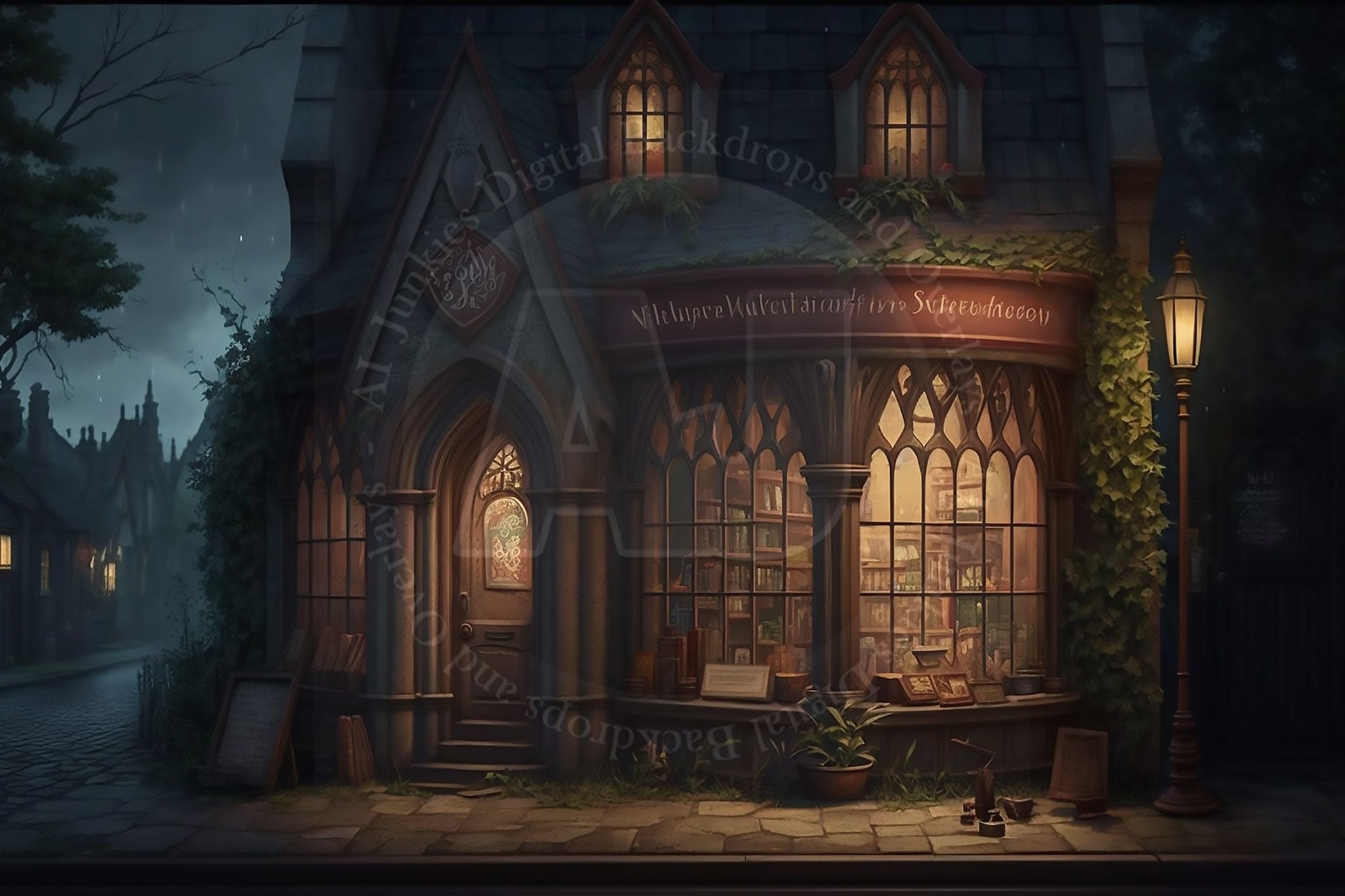 Wizard Magic Shop Storefront Digital Background Wizard Shop - Etsy