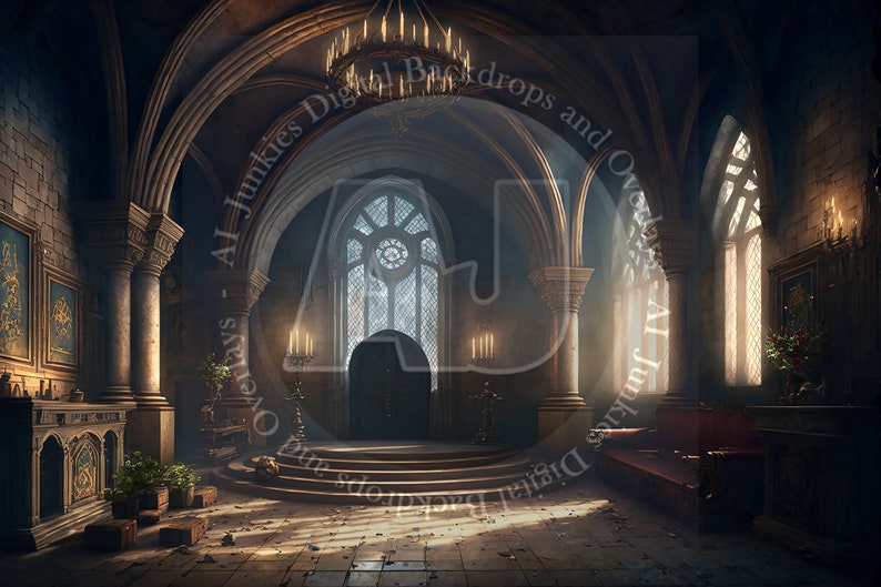 CGI Fantasy Castle Throne Room Digital Background for - Etsy