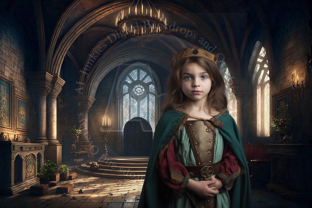 CGI Fantasy Castle Throne Room Fondo digital para fotografía compuesta ...