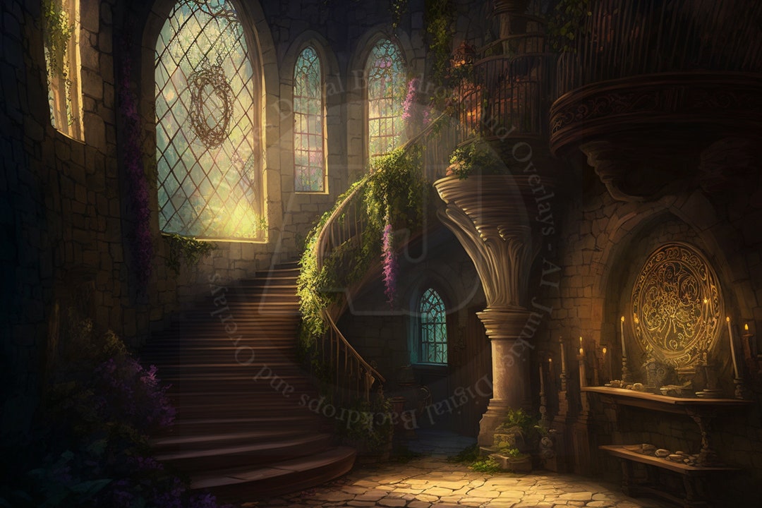 Rapunzel's Tower Digital Background, Fairy Tale Digital Backdrop ...