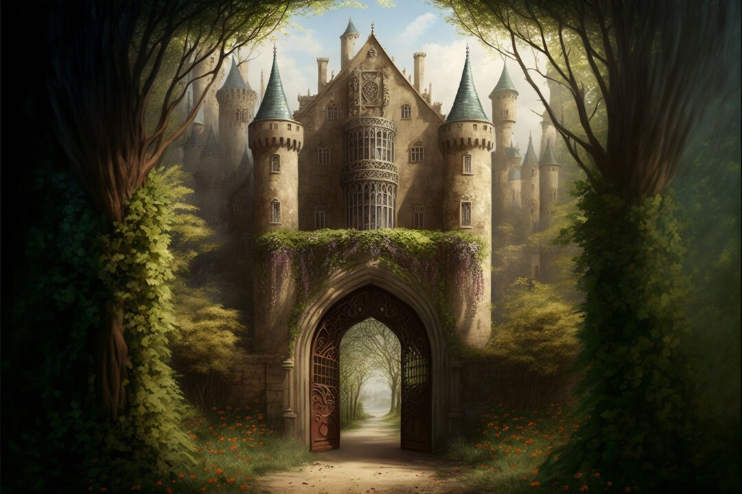 Castle Garden Fantasy Digital Background for Composites, Fine Art ...