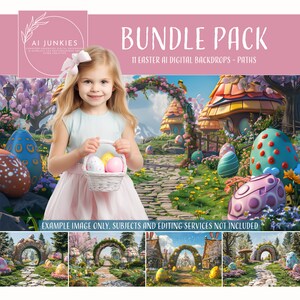 5 Pastel Easter Path Digital Photography Backdrops - Photo Props for ...
