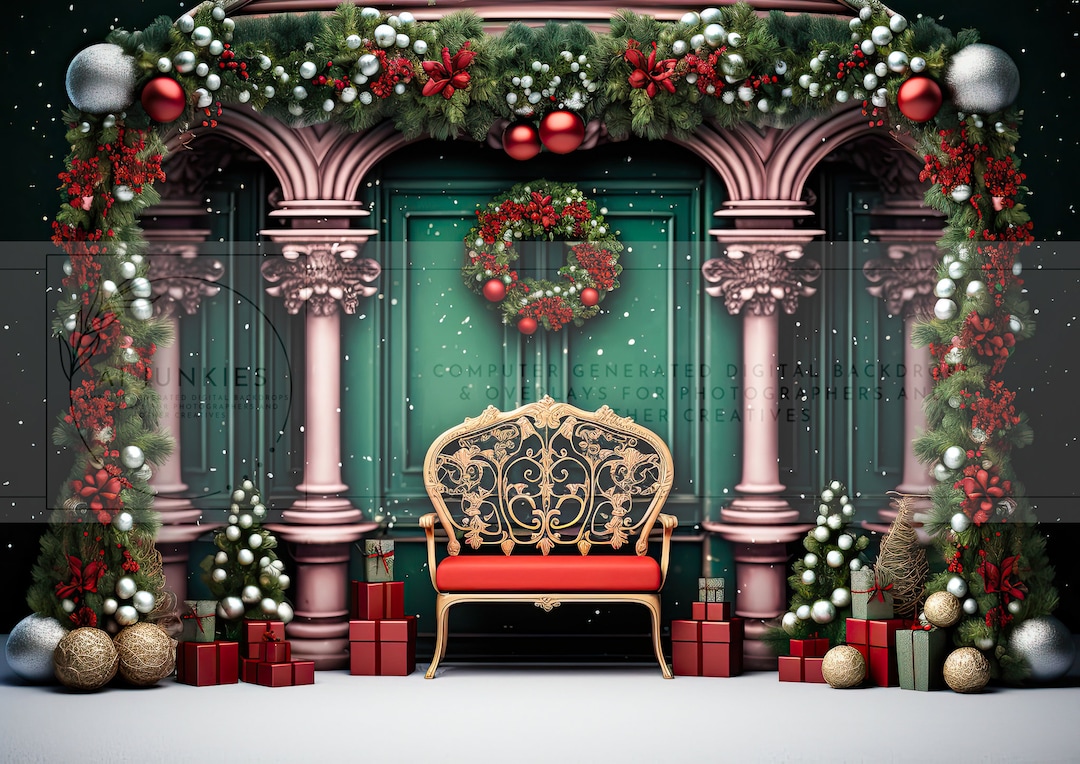 Holiday Background for Photoshop Photo Composition, Whimsical Christmas ...
