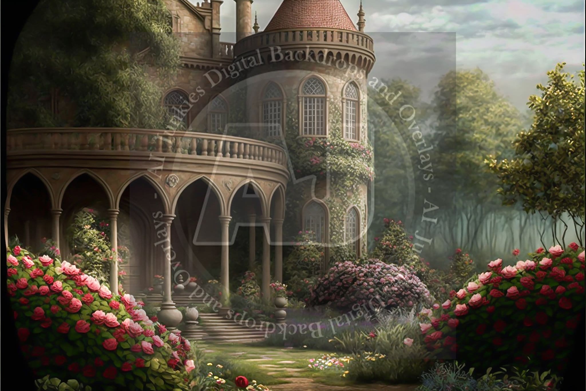 Fantasy Castle Landscape Backgrounds