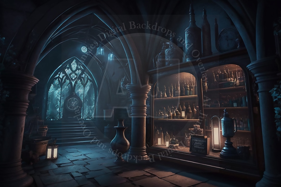 Wizard Magic Shop Digital Background, Wizard Shop Digital Backdrop ...