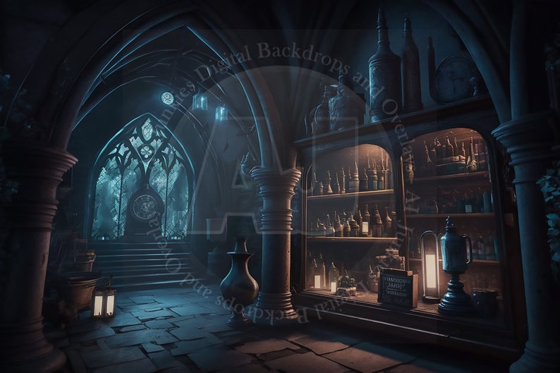 Wizard Magic Shop Digital Background Wizard Shop Digital - Etsy