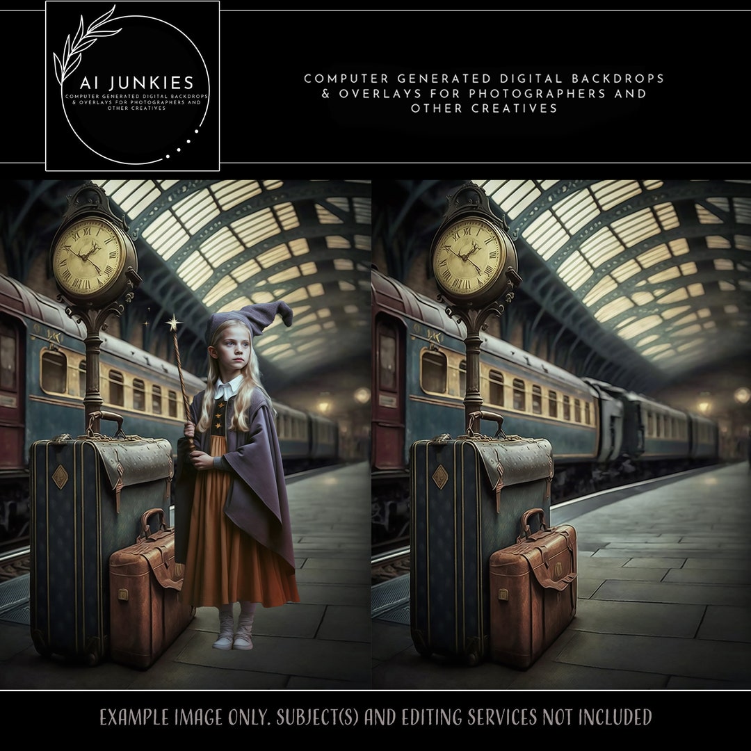 Wizard Magic Train Station Digital Background, School of Wizards Train ...