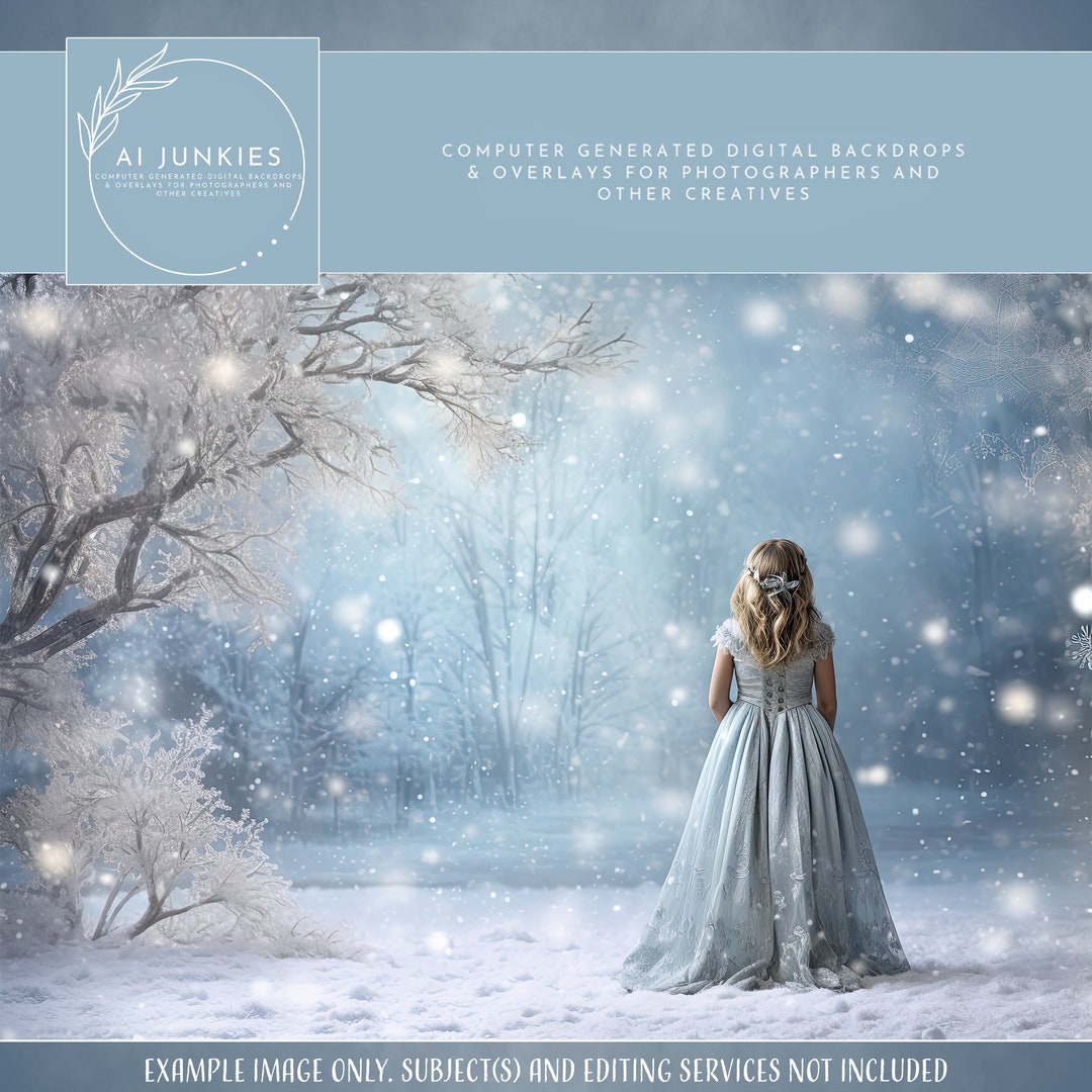 Winter Wonderland Digital Background, Portrait Photography Composites ...