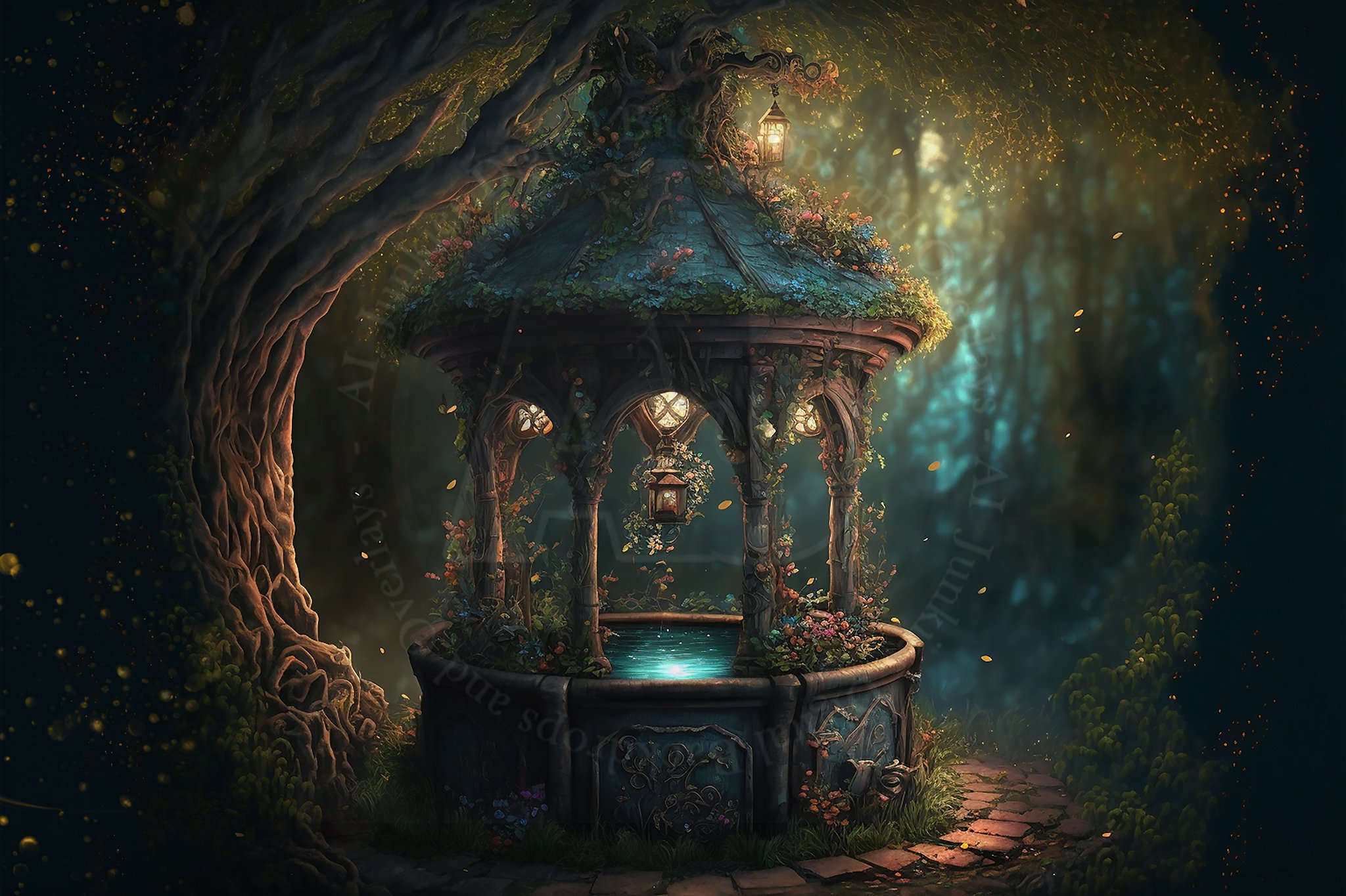 Fairy Tale Fantasy Wishing Well Digital Background for - Etsy Canada