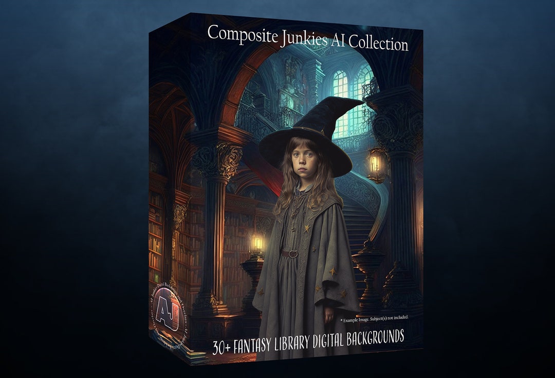 BUNDLE PACK - 30+ Fantasy Library Digital Backgrounds, Digital ...