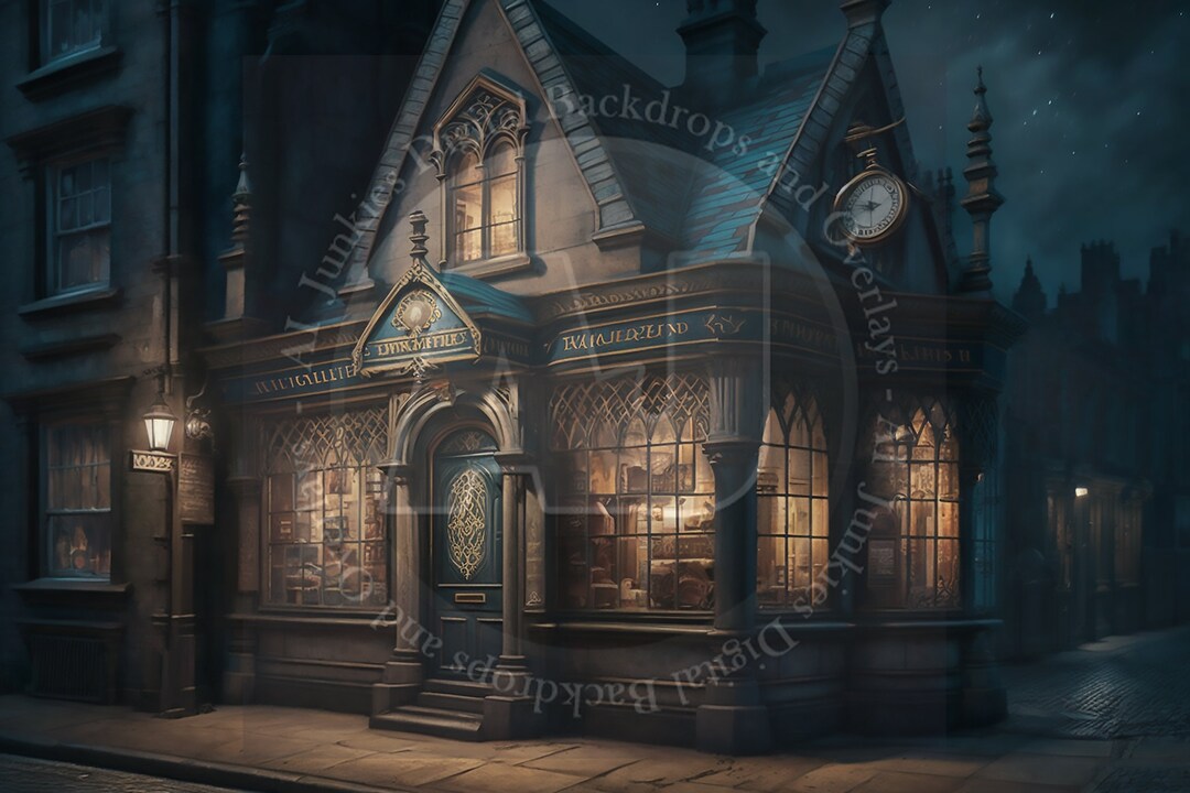 Wizard Magic Shop Storefront Digital Background, Wizard Shop Digital ...
