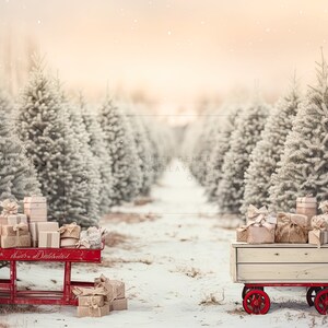Christmas Tree Farm Digital Backdrop for Photo Manipulations, Holiday ...