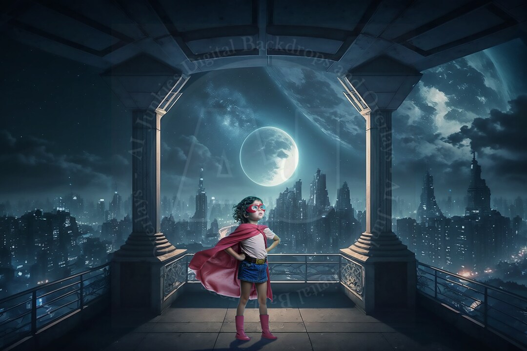 Super Hero Rooftop Digital Background for Composite Photography ...