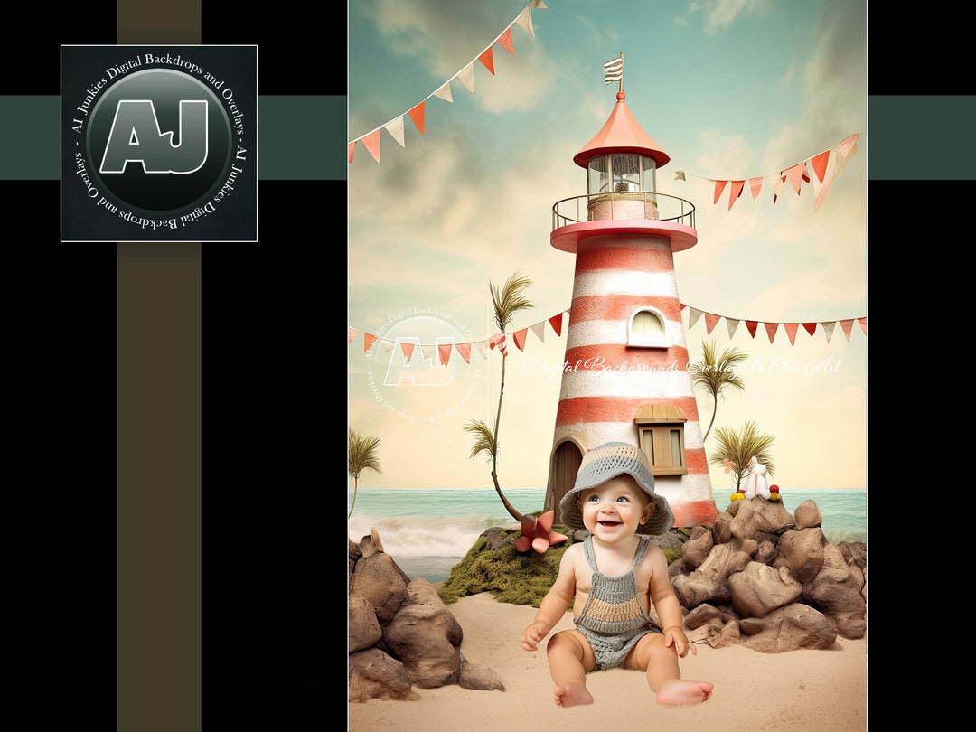 Lighthouse Nautical Digital Backdrop for Photography Composite Artists ...
