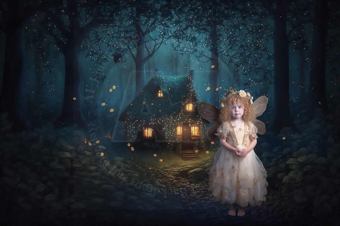 Enchanted Cottage Digital Backdrop / Fairy Tale Forest / Digital ...