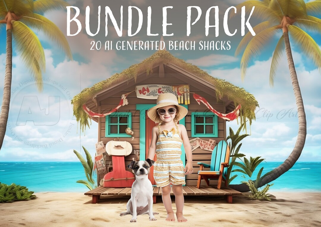 20 Beach Shack Digital Backdrops for Photography Composite Photos ...