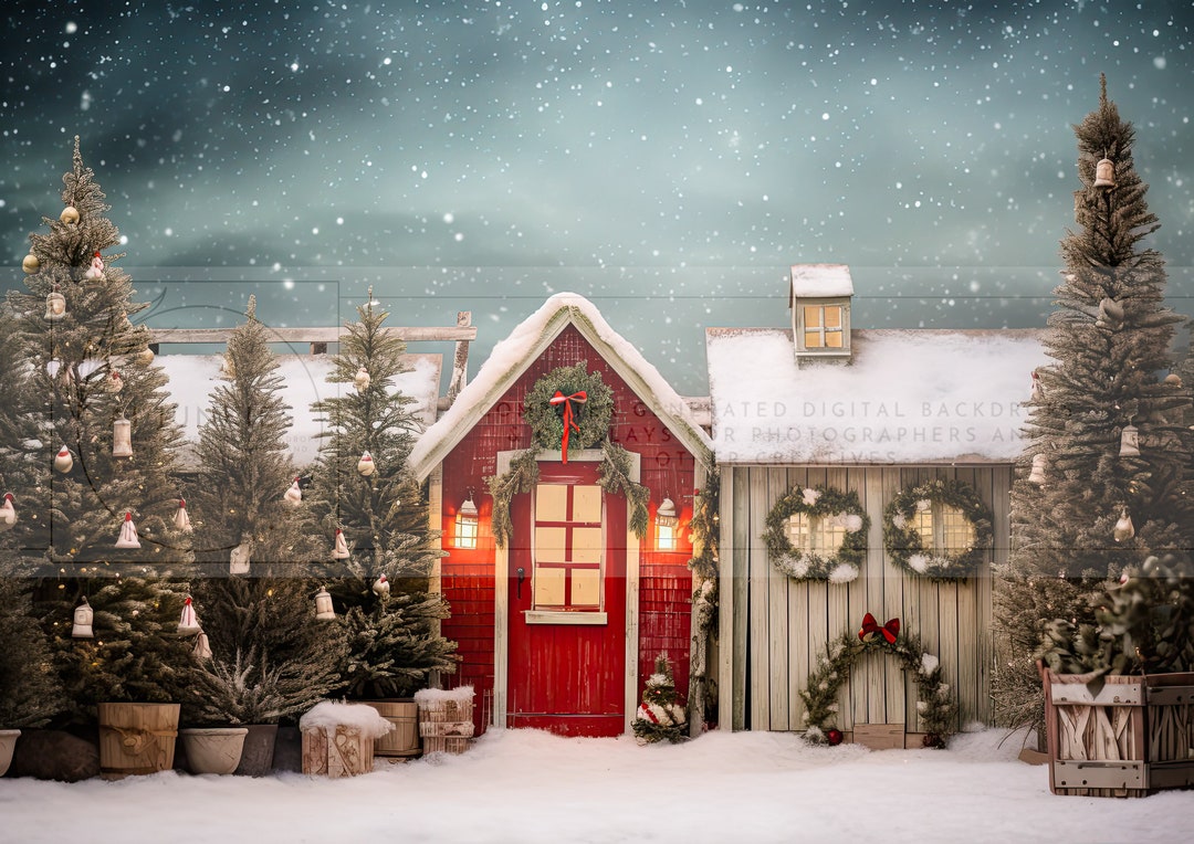 Christmas Tree Farm Digital Backdrop for Composite Photographers ...