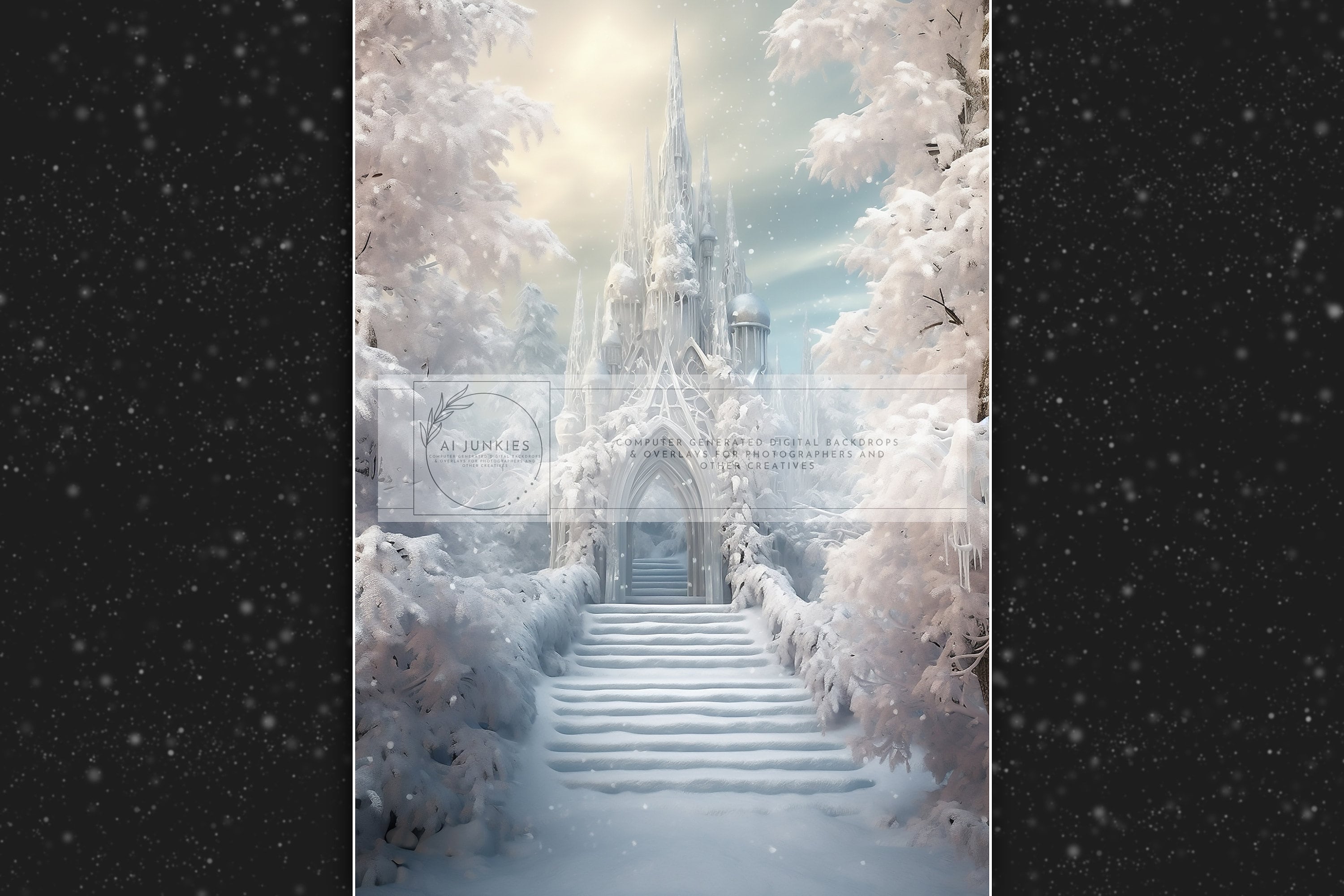 Ice Princess Fairy Tale Frozen Castle Digital Backdrop - Etsy