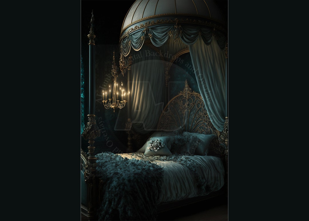 Romantic Bedroom Fine Art Digital Background, Fantasy Bedroom Digital ...