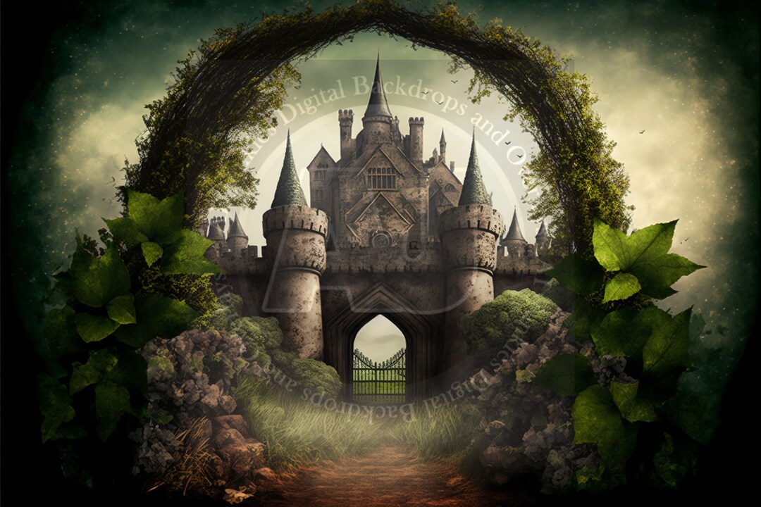 Castle Garden Fantasy Digital Background for Composites, Fine Art ...