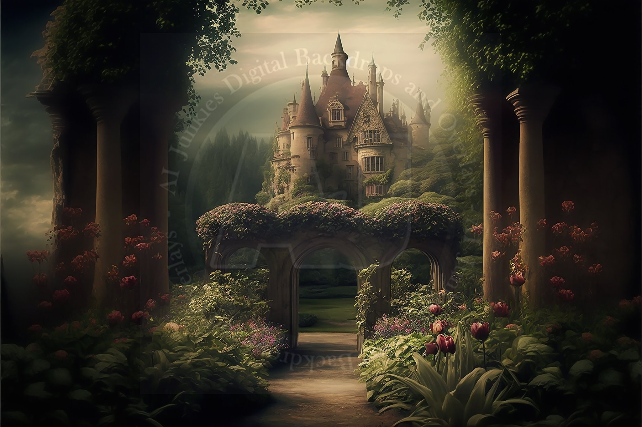 Fantasy Castle Digital Backdrop for Composite Photography Art - Etsy