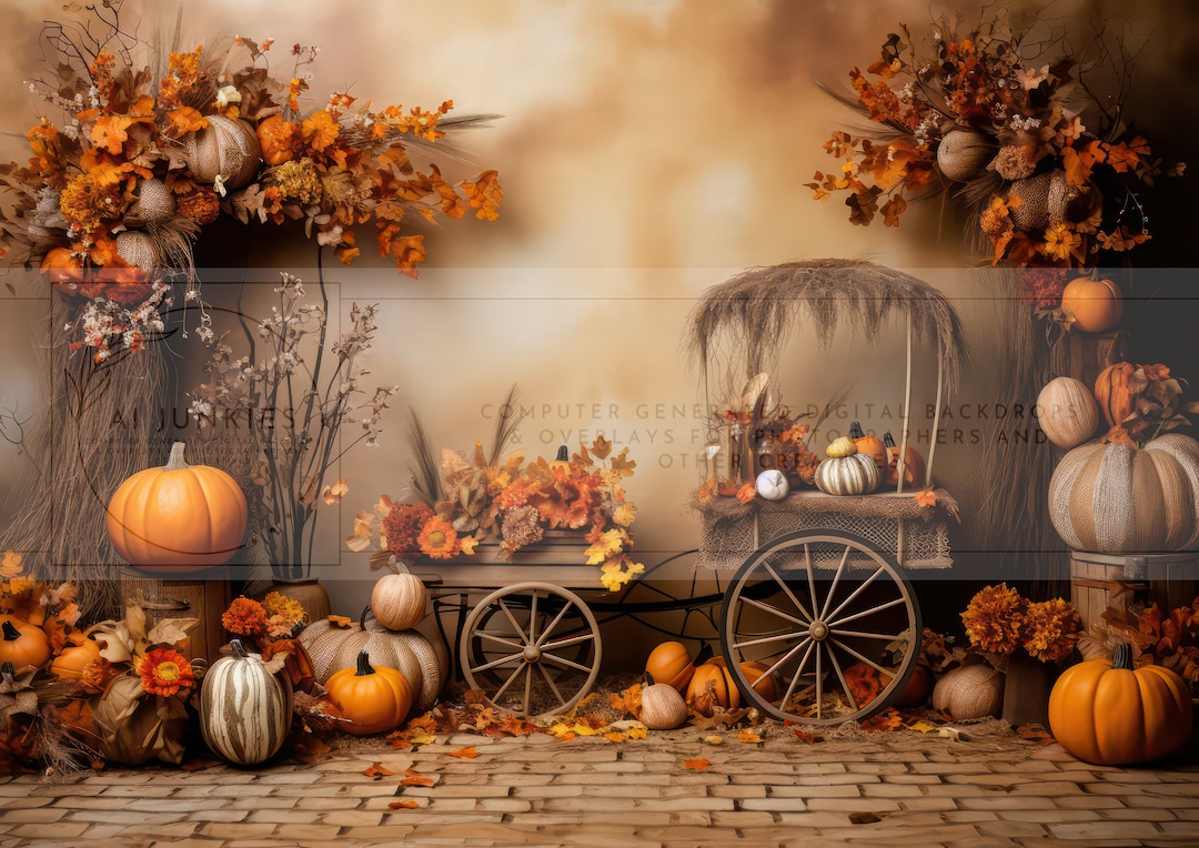 Autumn Digital Studio Backdrop for Composite Photography Artists, Fall Background Scene, Photo ...