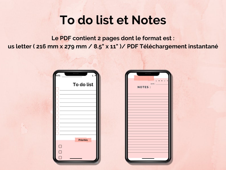 To Do List, Note, Printable, US Letter, Agenda Page, Priority, Daily ...