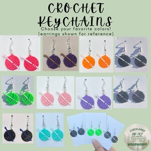 3d Printed Crochet Keychain, Yarn Keychain With Crochet Hooks, Crochet ...