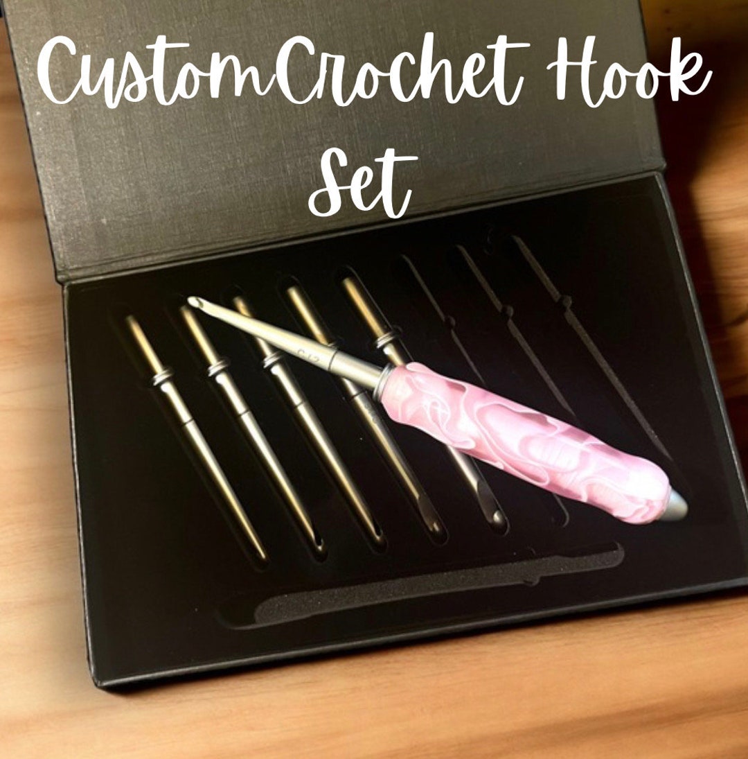 Custom Hand Turned Crochet Hook Interchangable Set, Handmade Crochet ...