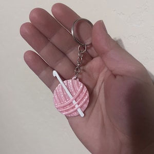 3d Printed Crochet Keychain, Yarn Keychain With Crochet Hooks, Crochet ...