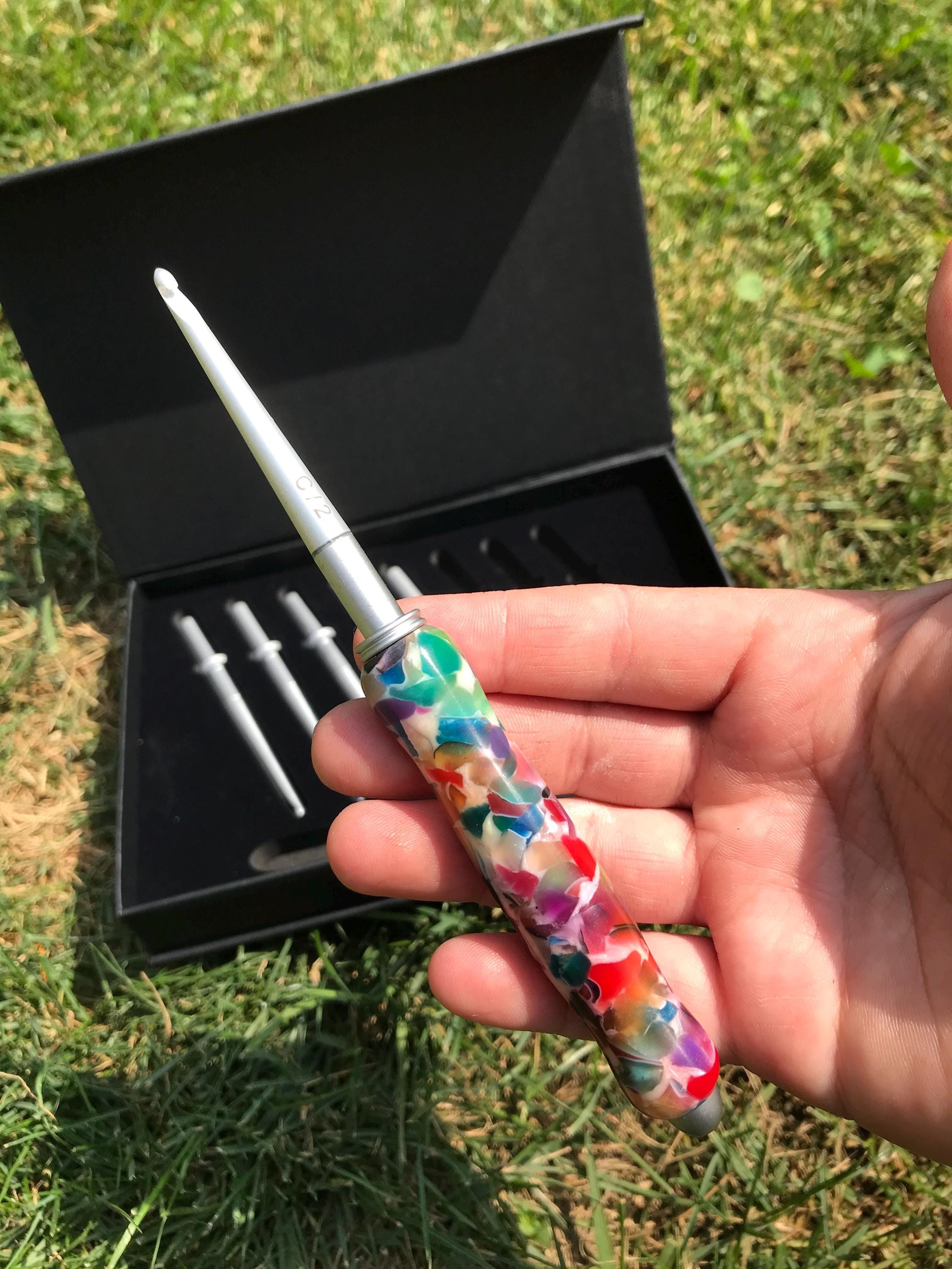 Custom Hand Turned Crochet Hook Interchangable Set, Handmade Crochet ...
