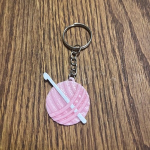 3d Printed Crochet Keychain, Yarn Keychain With Crochet Hooks, Crochet ...