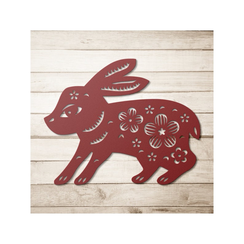 Rabbit Zodiac Metal Art Chinese Zodiac Home Decor Year of the Rabbit ...