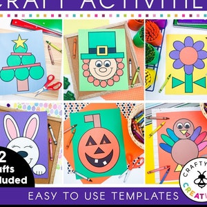 2D Shape Craft Patterns | Seasonal Activities | Christmas Tree ...
