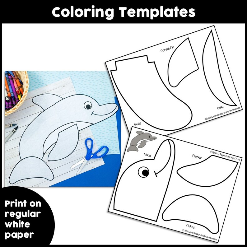 Dolphin Craft Patterns | Ocean Animals Activity | Sea Life | Ocean ...