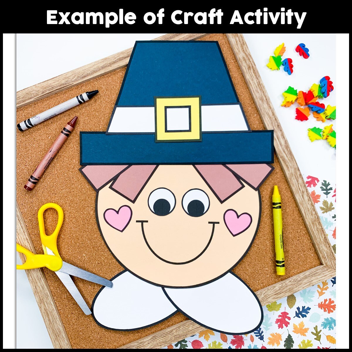 Pilgrim Craft Shape Craft Thanksgiving Activities - Etsy