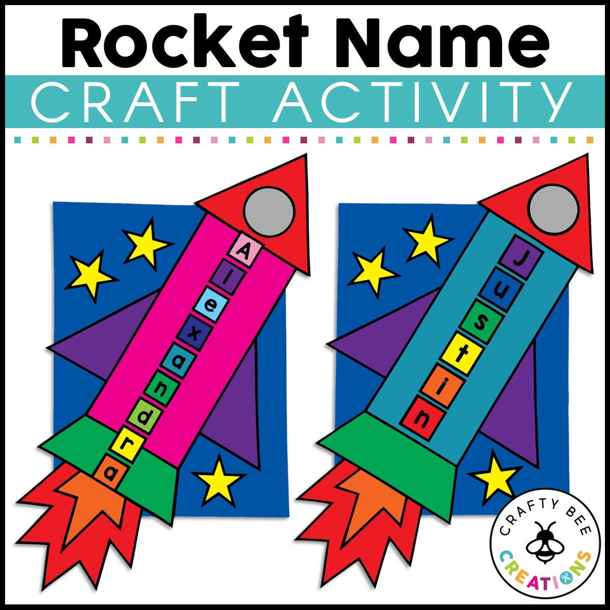 Rocket Name Craft | Back to School Activities | Bulletin Board | Space ...
