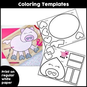 Valentines Day Pig Craft Patterns | Valentines Day Activities ...